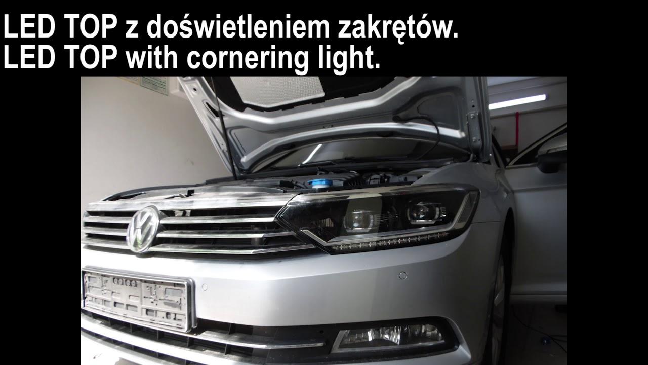 VW Passat B8 - wymiana lamp na LED Top z Dynamic Light Assist - YouTube