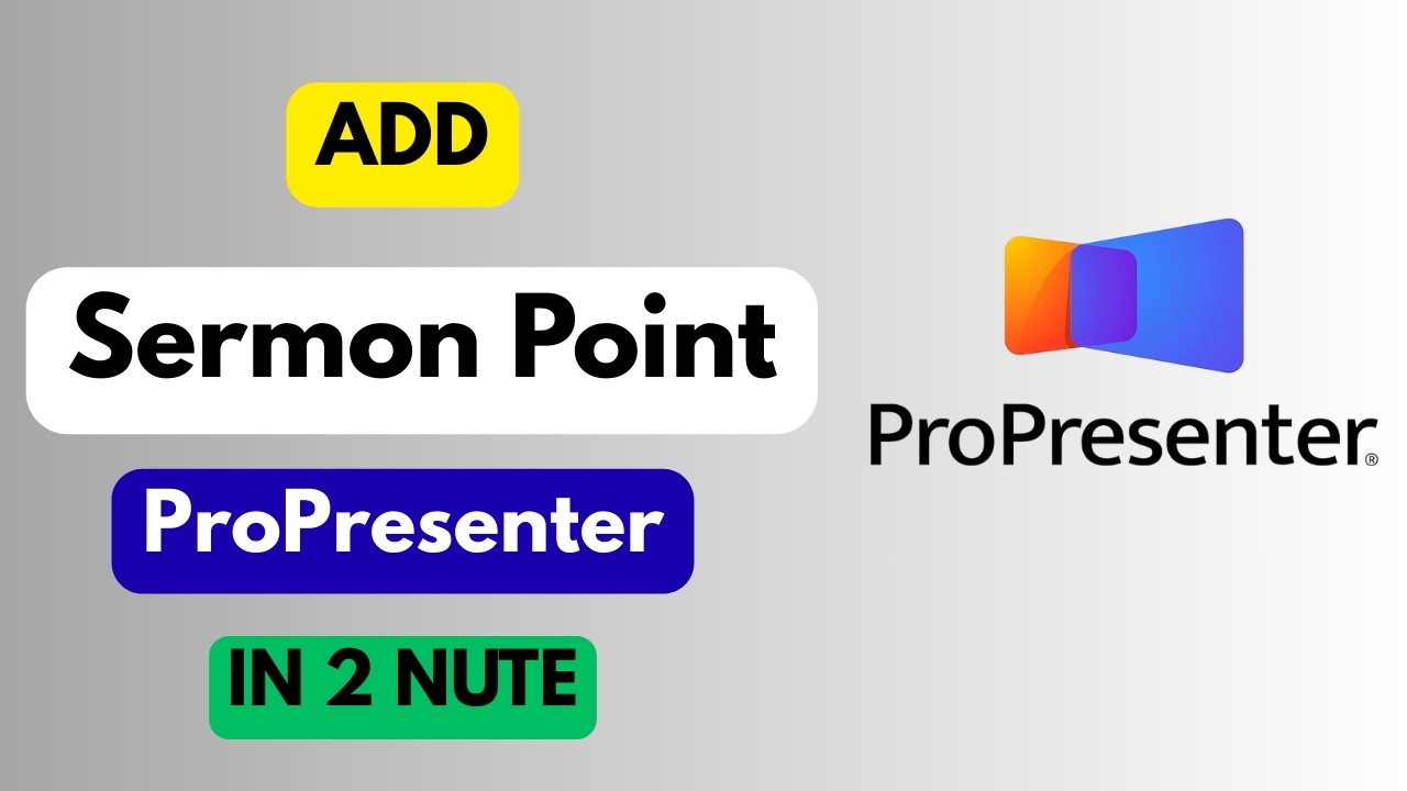 How To Add Sermon Point In ProPresenter - YouTube