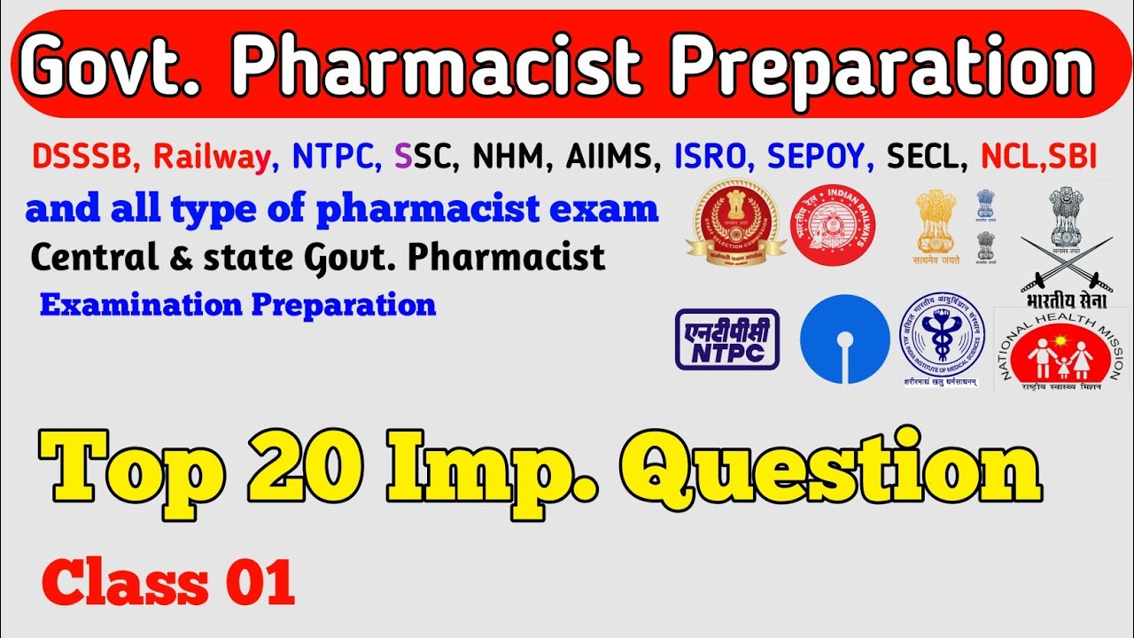 Pharmacist government exam preparation 2024 / Govt. pharmacist ...