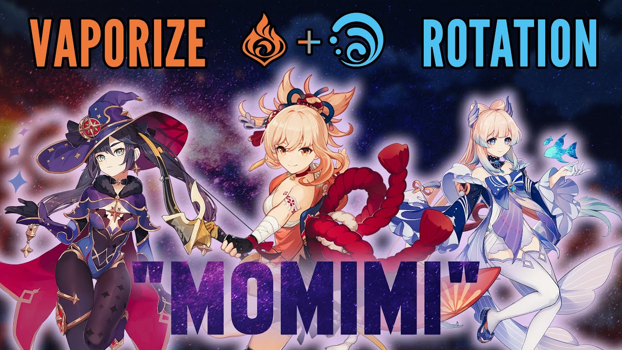 Mona + Yoimiya + Kokomi Vaporize Team Comp "Momimi" Rotation | Genshin ...