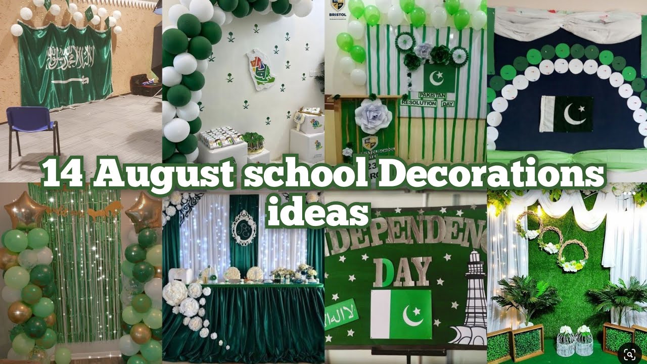 14 August school Decorations ideas 2024 || 14 August crafts || 14 ...