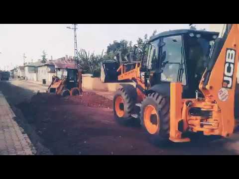 Jcb 4cx Bekoloder İle Tesviye Yapma Parke Taşı Döşeme Yeri Hazırlama