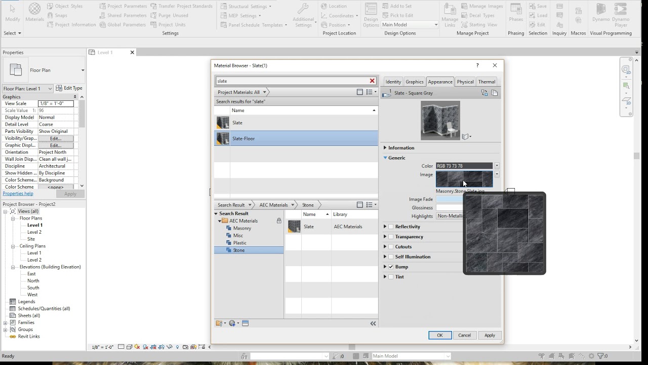 Revit Materials Browser - YouTube