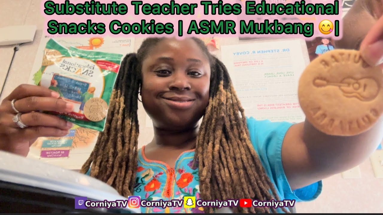 Substitute Teacher Tries Educational Snacks Cookies | ASMR Mukbang 😋| #mukbang #asmr #yummy # ...