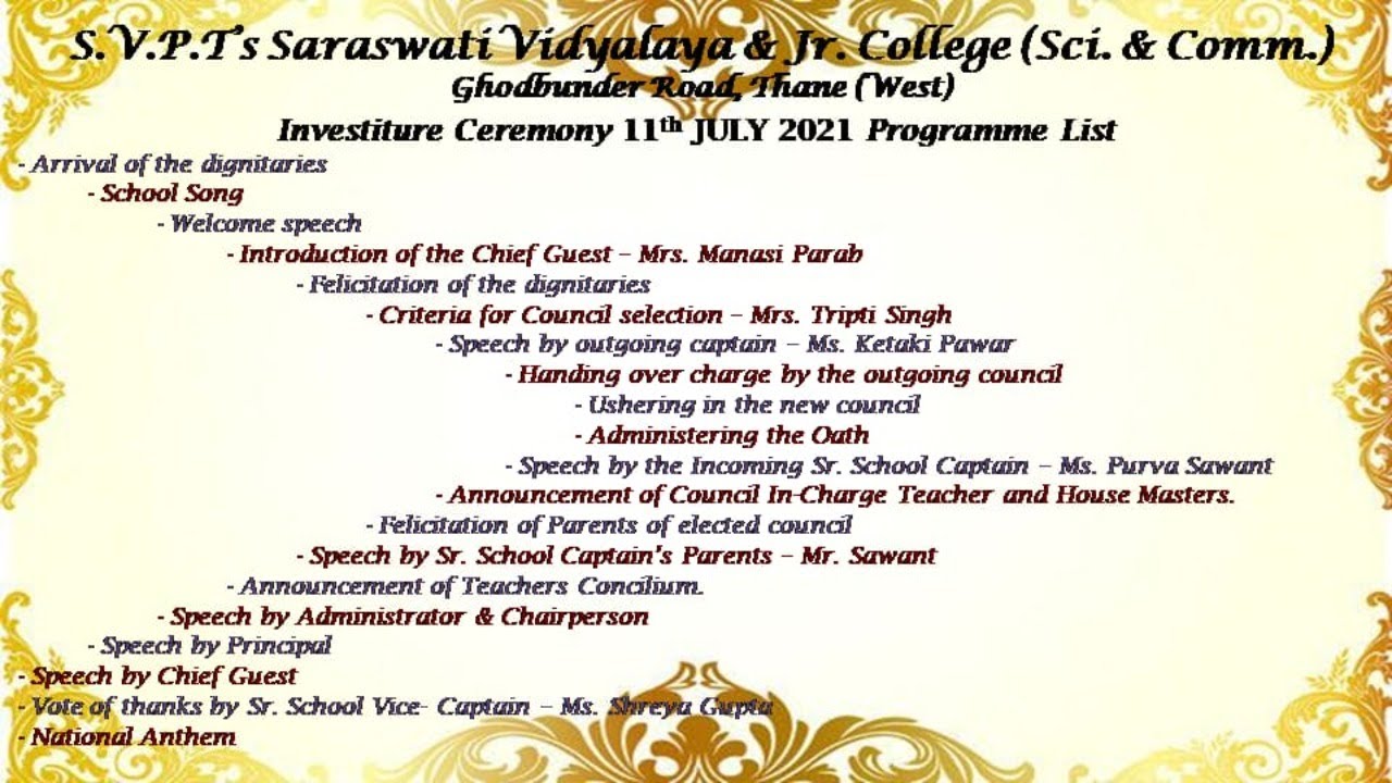 || The Investiture Ceremony || Secondary Section 2021-22 - YouTube