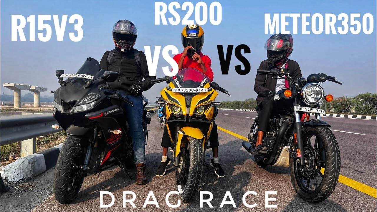 Yamaha r15v3 vs bajaj pulsar rs200 vs Royal Enfield meteor 350 fireball ...