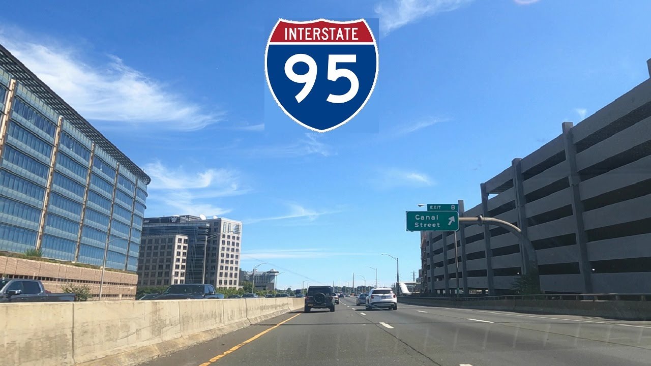 ⁴ᴷ⁶⁰ Driving Interstate 95 (Connecticut Turnpike) in Stamford ...