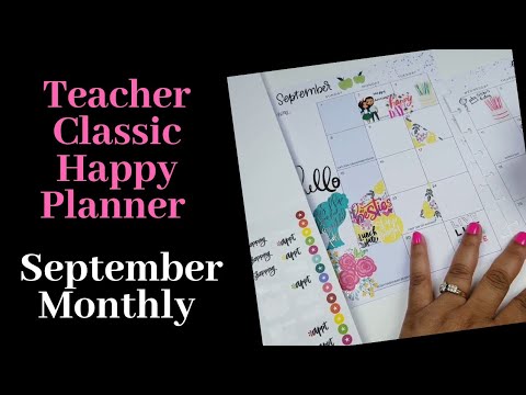 September Monthly| Teacher Classic Happy Planner - YouTube