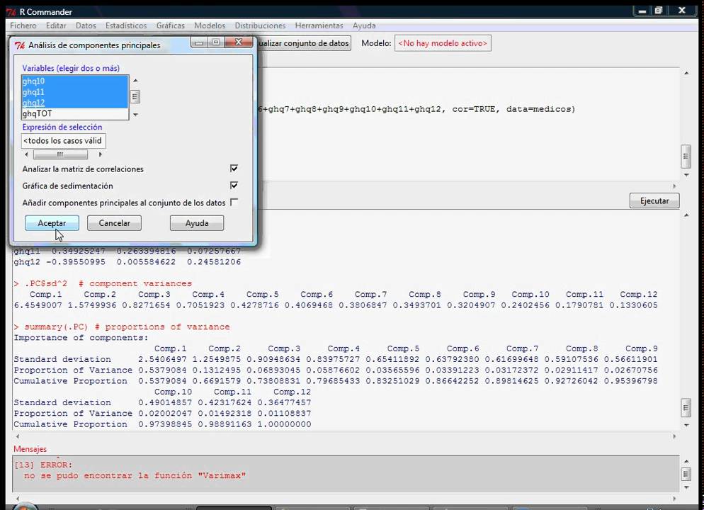 componentes principales con R commander - YouTube