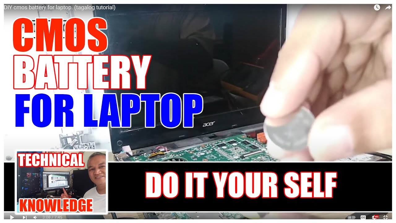 DIY cmos battery for laptop. (tagalog tutorial) - YouTube