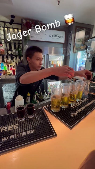 Jager Bomb with red bull 🥃🍾 | #barman #australia #travel - YouTube