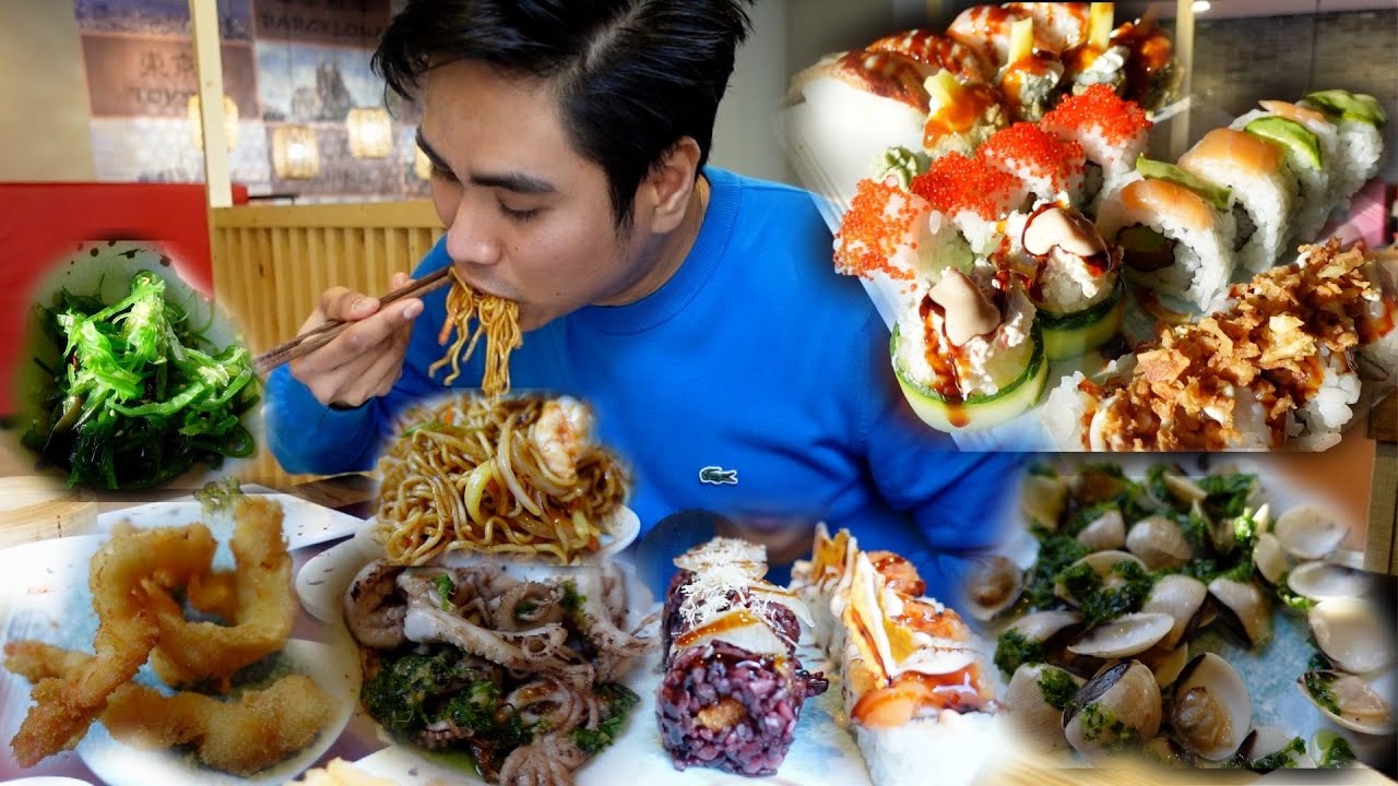 OUTDOOR MUKBANG BUFFET ASIAN RESTAURANT - YouTube