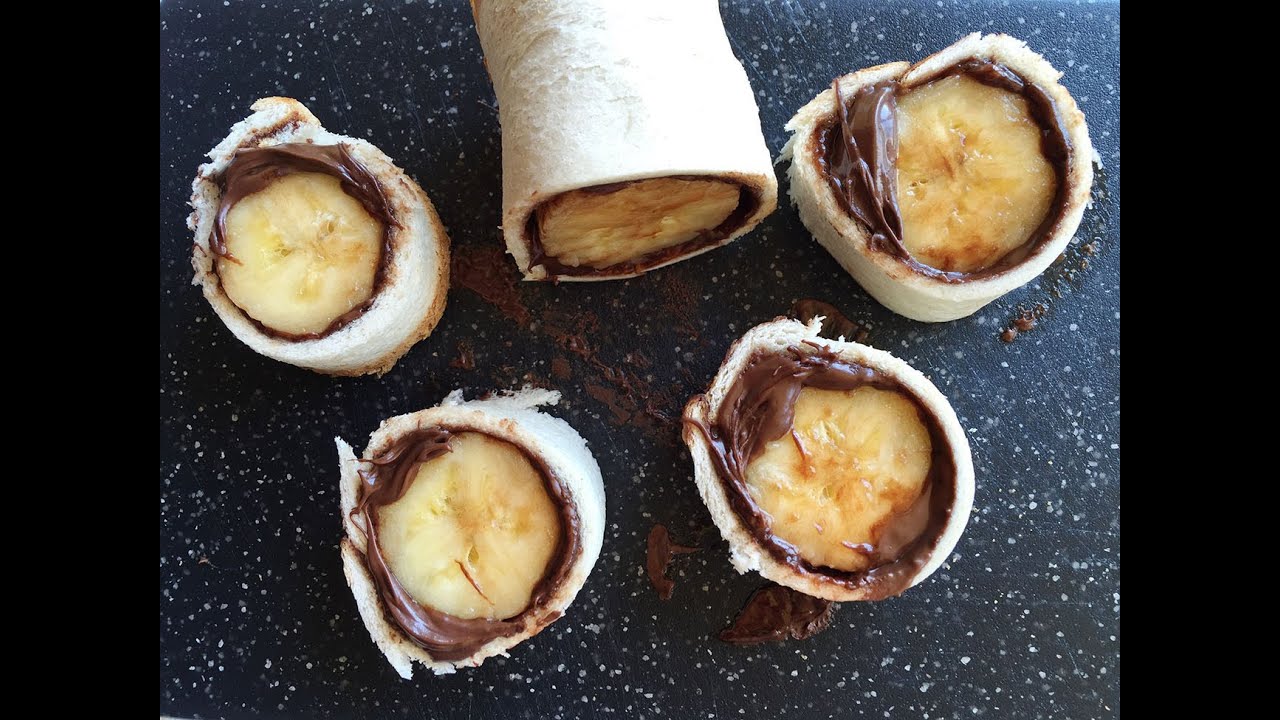 How to make Banana Nutella Sushi Recipe - YouTube