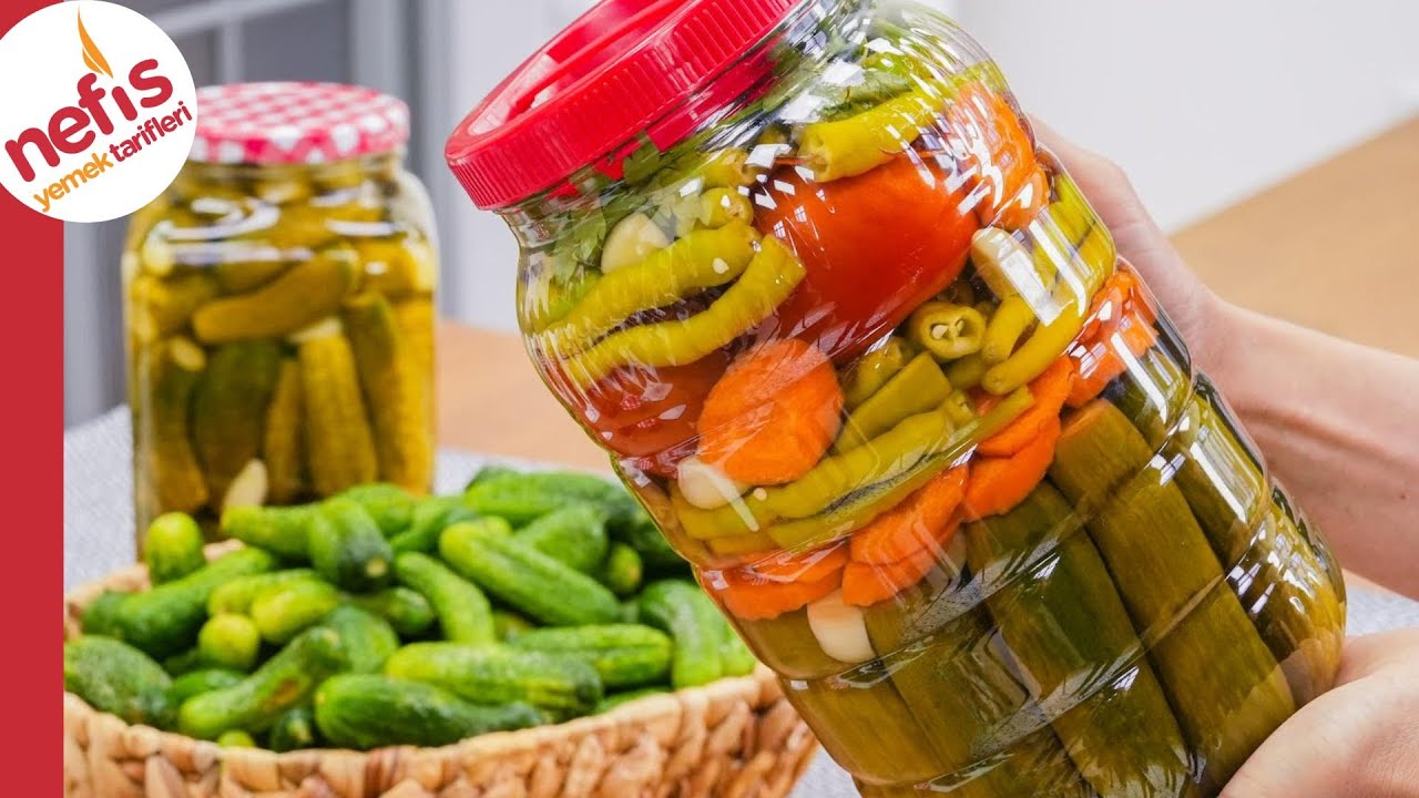 Kütür Kütür 2 Çeşit Turşu 😋 Karışık Turşu ve Kornişon Turşu Tarifi ...