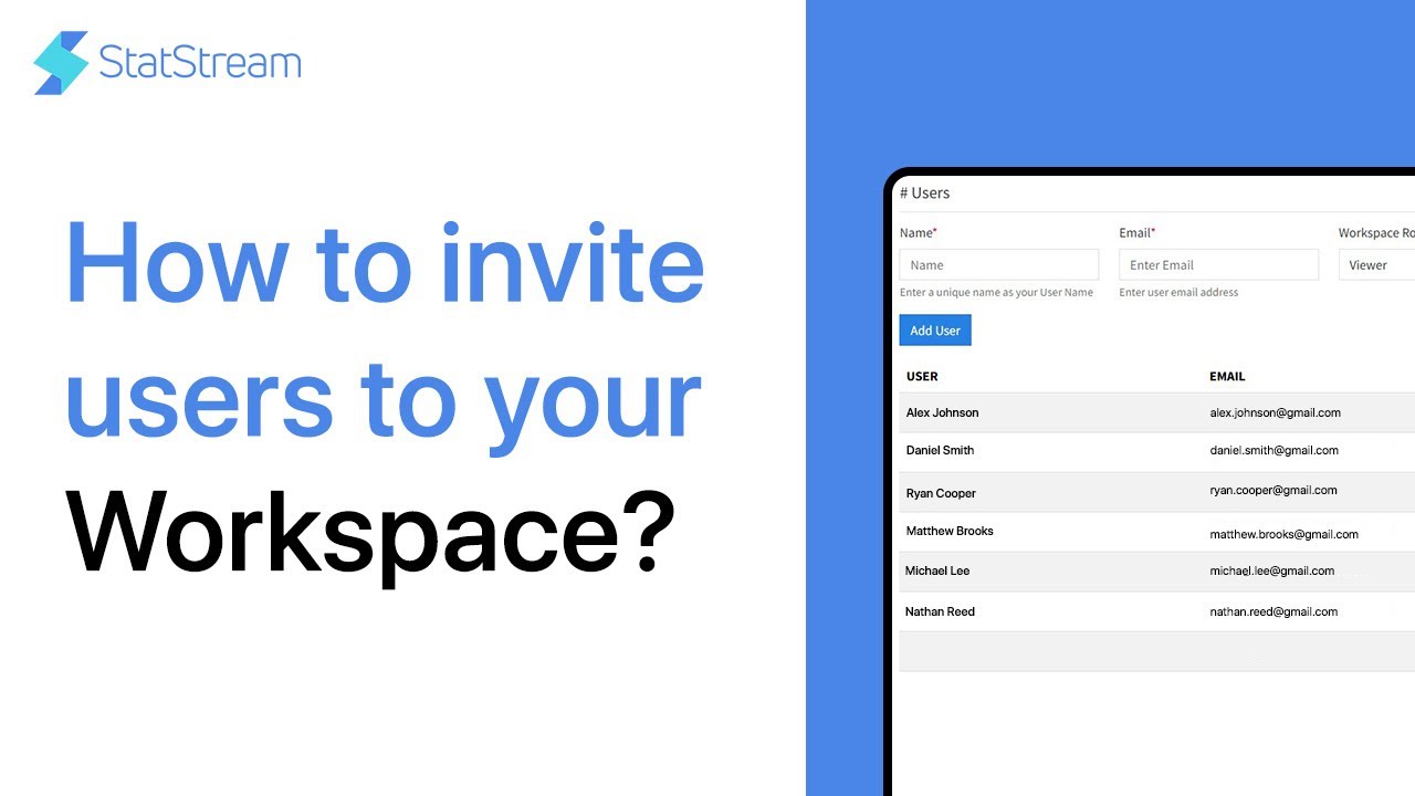 How to Invite users to your Workspace | StatStream CMMS - YouTube