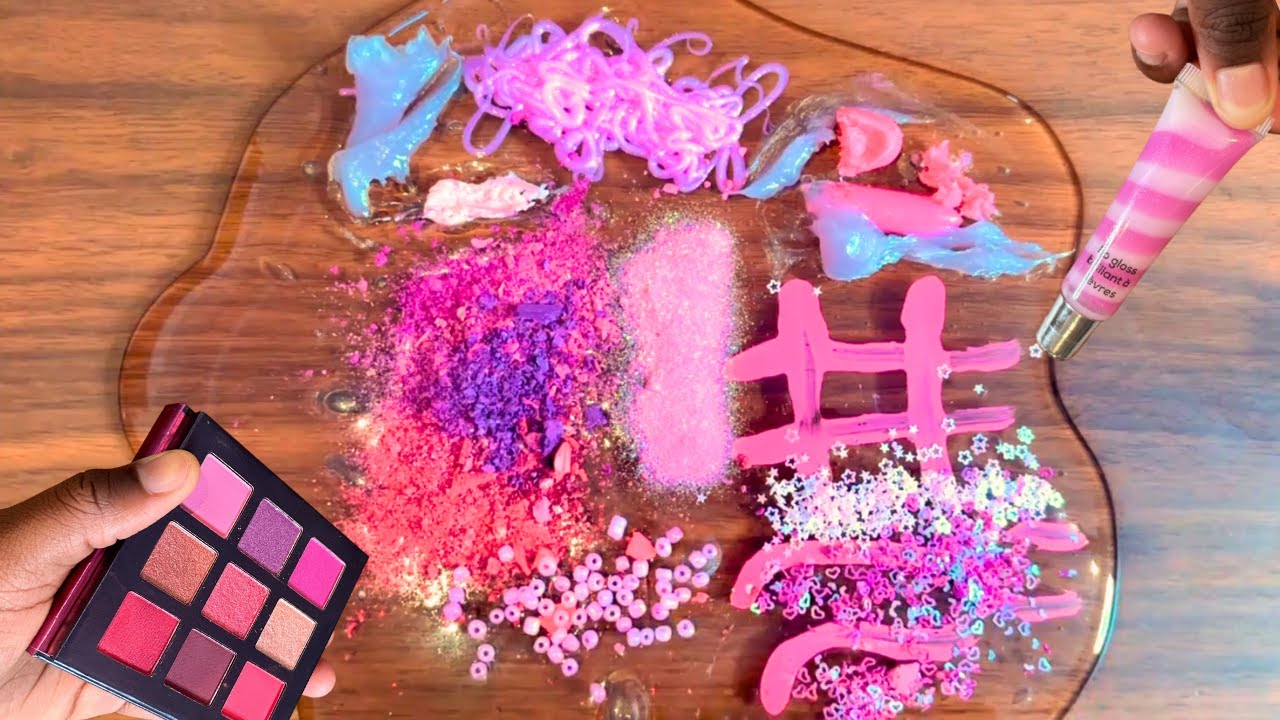 Slime ASMR - Mixing Makeup Eyeshadow Into Satisfying Slime - YouTube