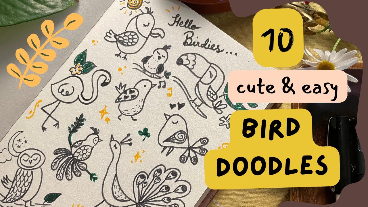 10 Cute Bird Doodles to draw when you're bored | How to doodle birds ...
