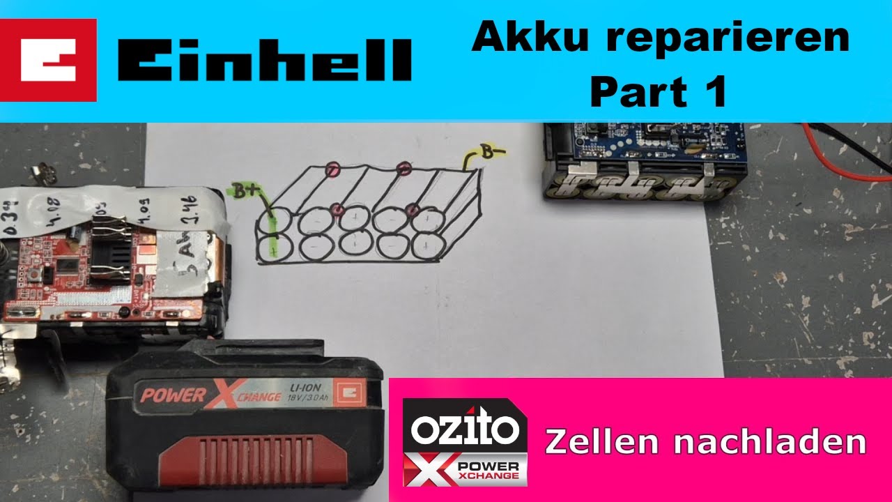 DIY Einhell Ozito Battery Repair by Recharging - Easy Fix - Part 1 ...
