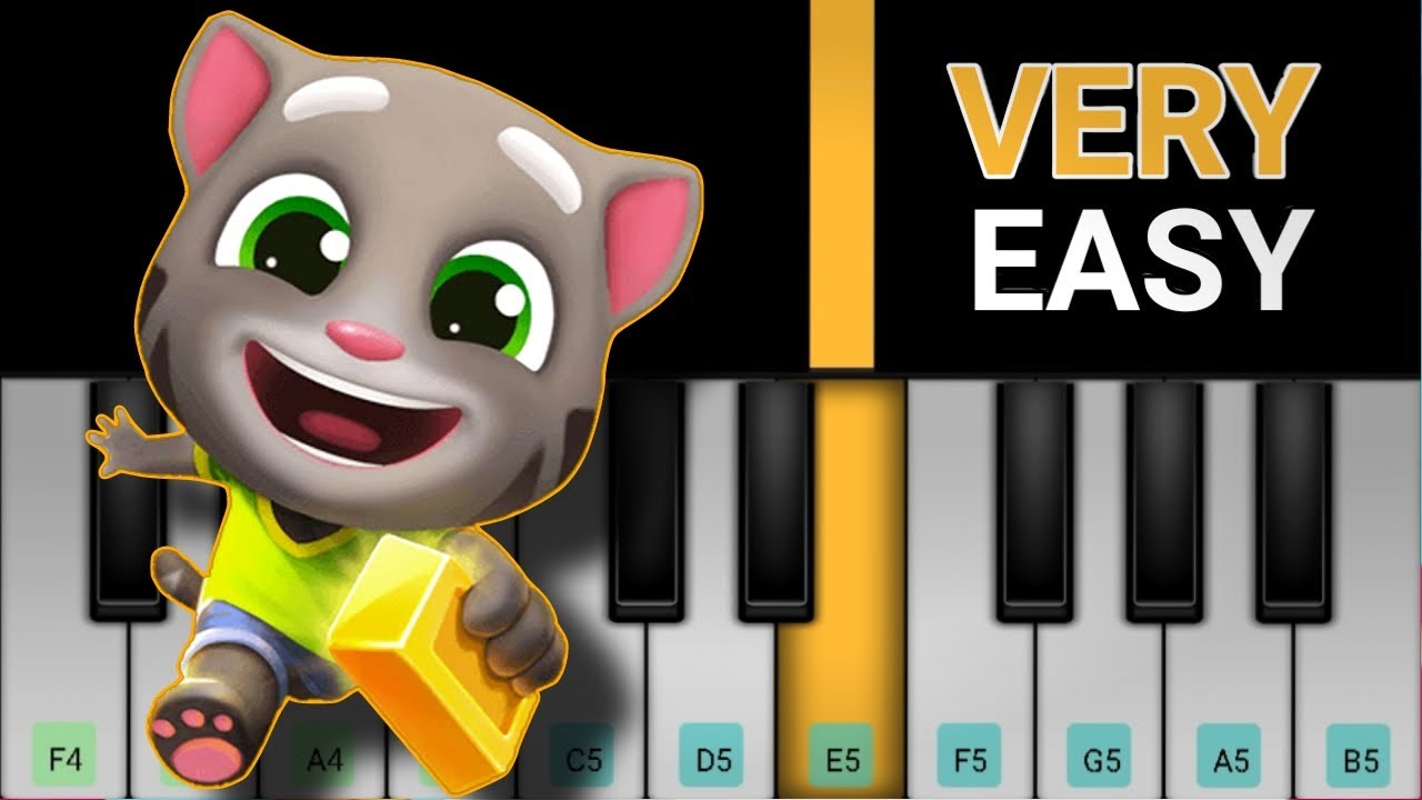 Talking Tom Gold Run Easy Piano Tutorial + Notes - YouTube