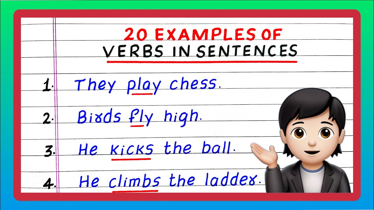 20 Verb Sentences | 20 Examples of Verb Sentences | Sentences with ...