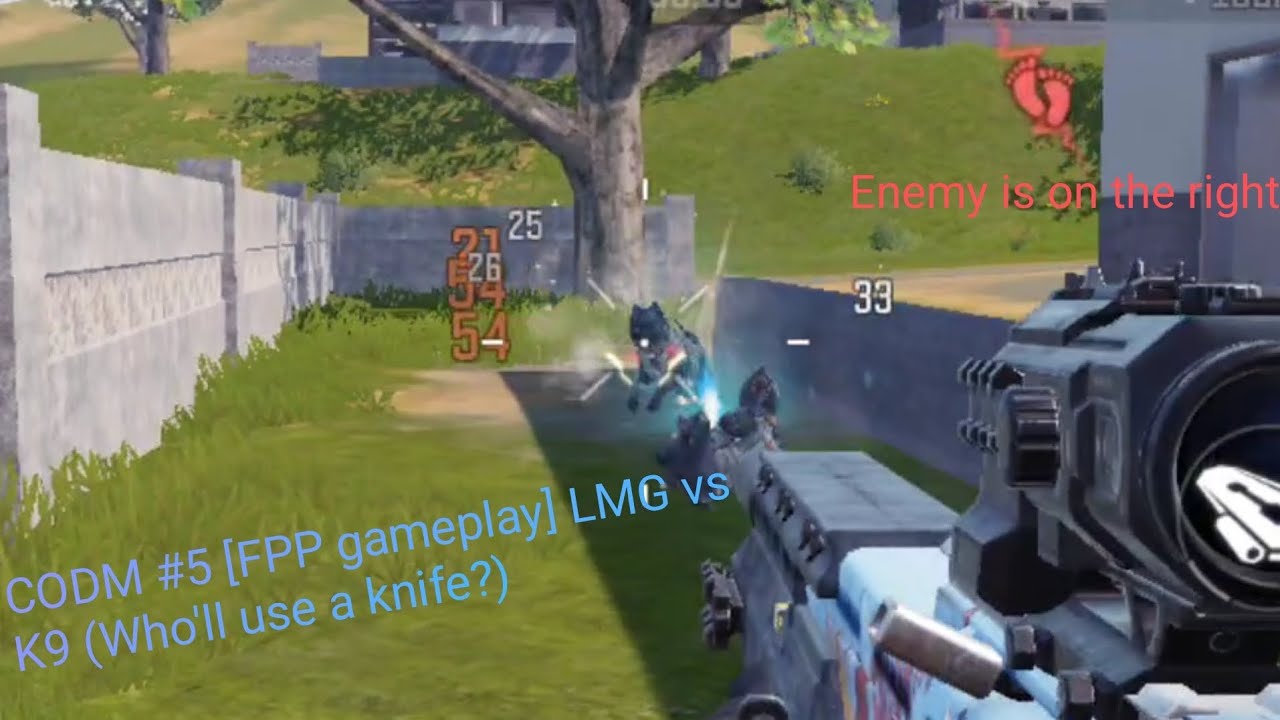 CODM #5 [FPP gameplay] LMG vs K9 (Who'll use a knife?) - YouTube