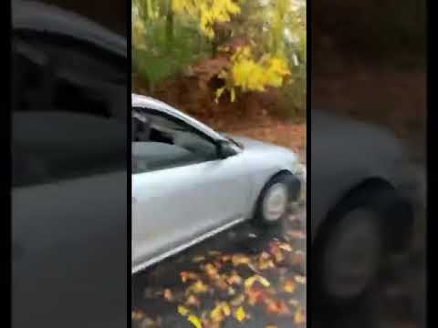 Front wheel drive burnout in the rain - YouTube