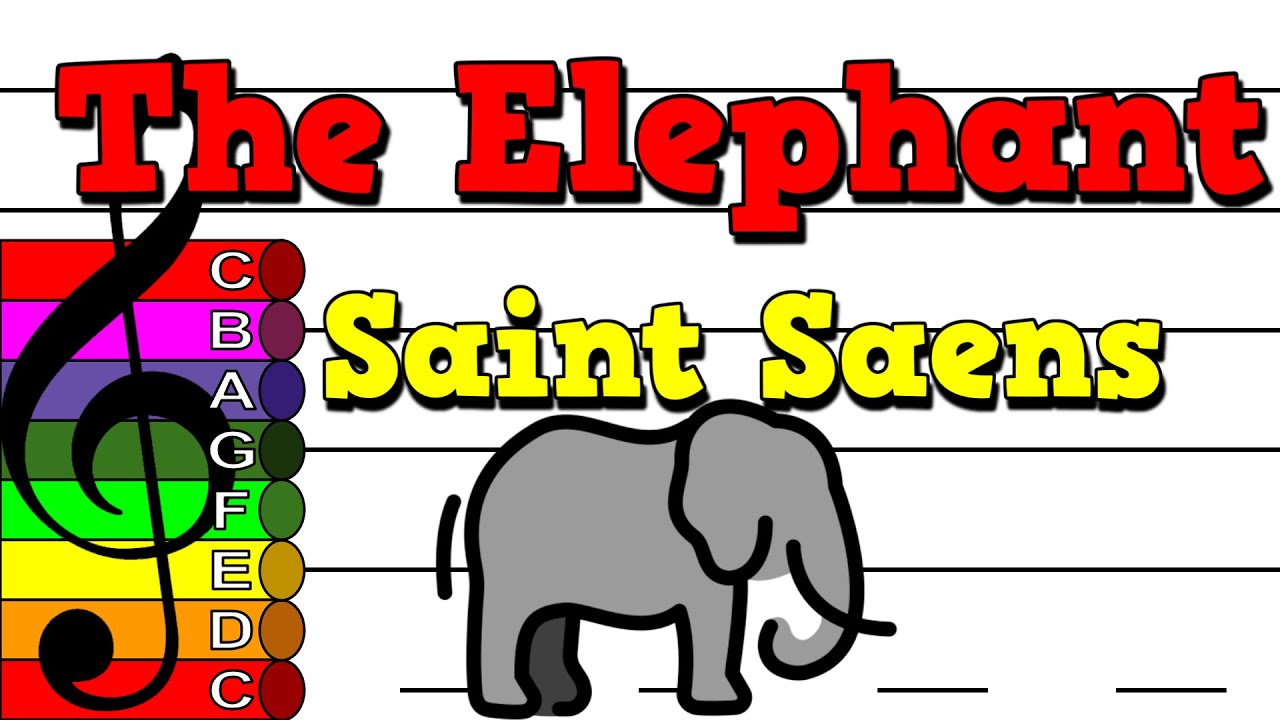 The Elephant from Carnival of the Animals by Saint Saens - Treble Clef ...
