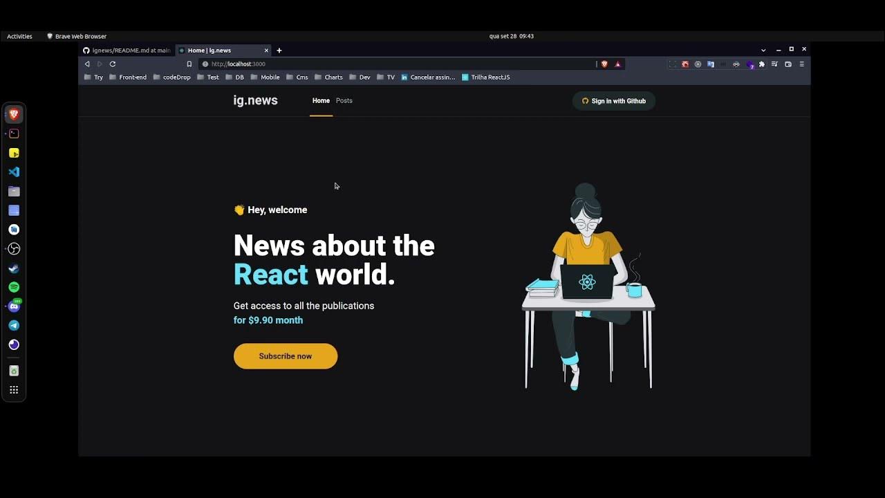 ig.news - Next.js, TypeScript, Github OAuth, Stripe, Prismic CMS, FaunaDB - YouTube