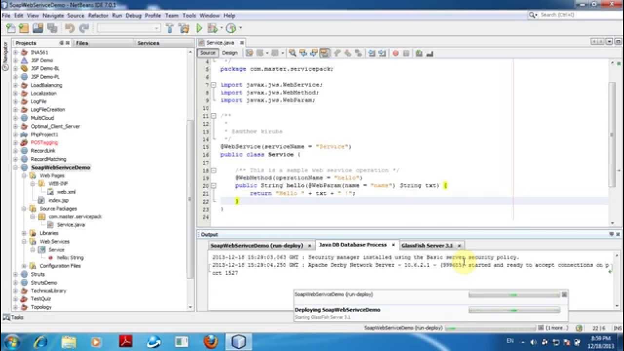 Soap Web Service with Server and Client Communication Using NetBeans - YouTube