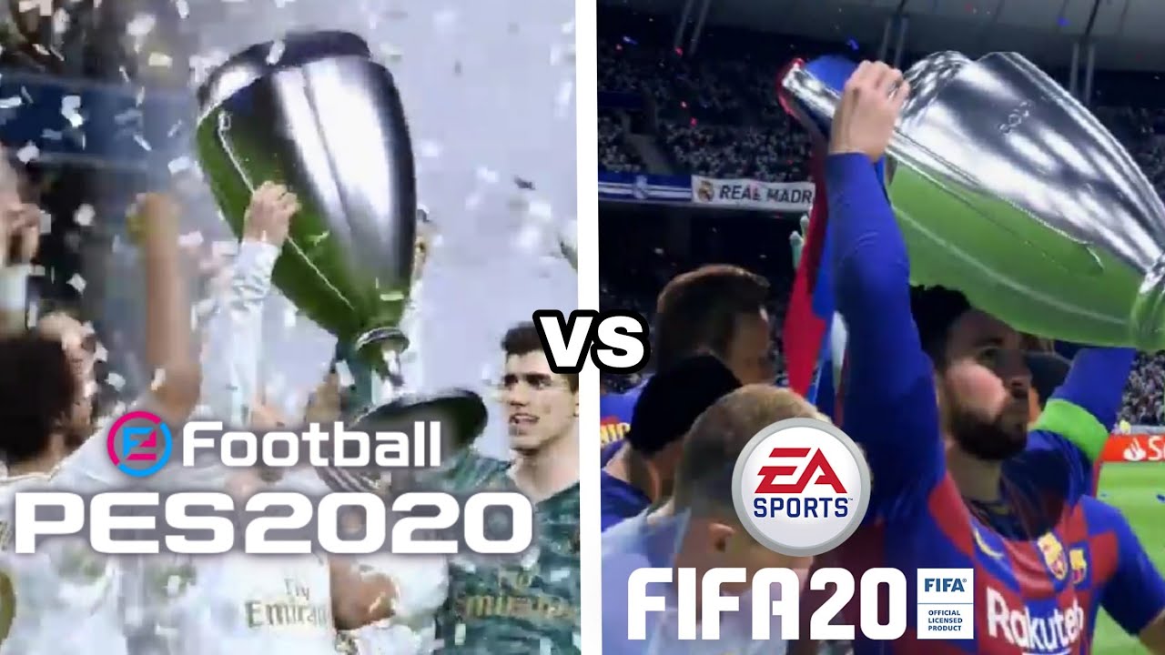 PES 2020 VS FIFA 20 | UEFA CHAMPIONS LEAGUE FINAL COMPARISON | BER VS ...