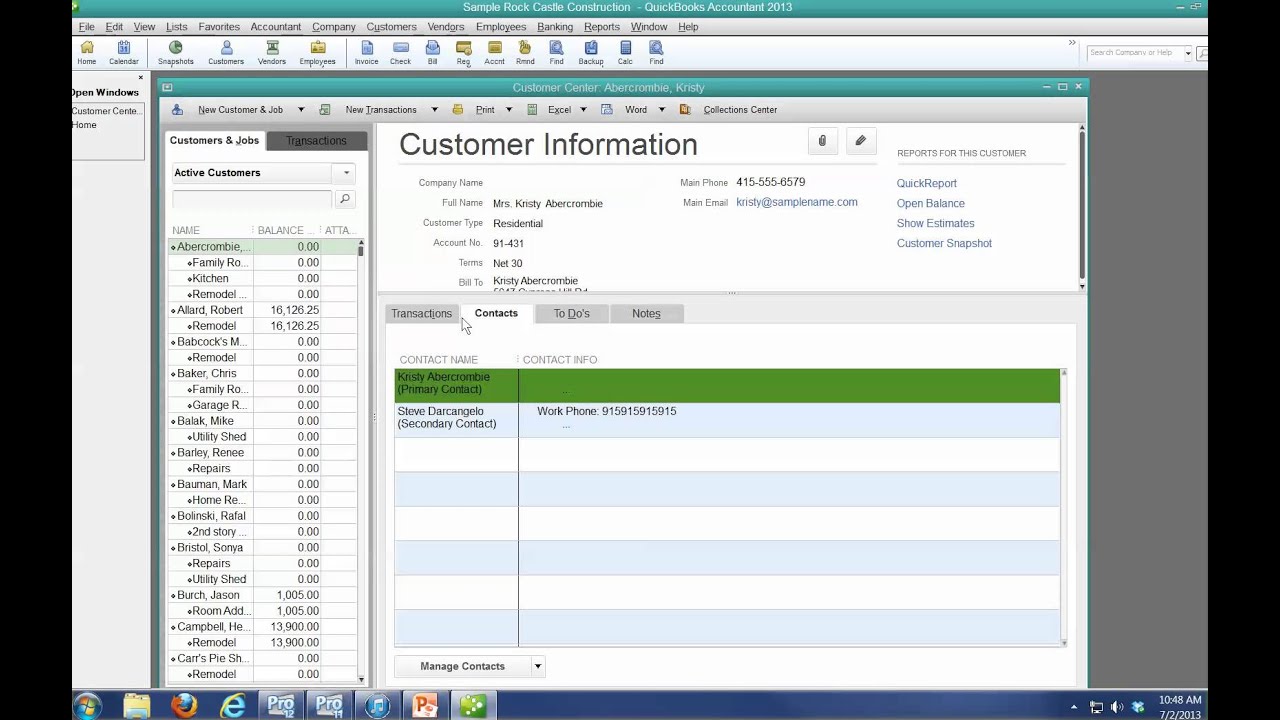 27- Enter contact information into QuickBooks - YouTube