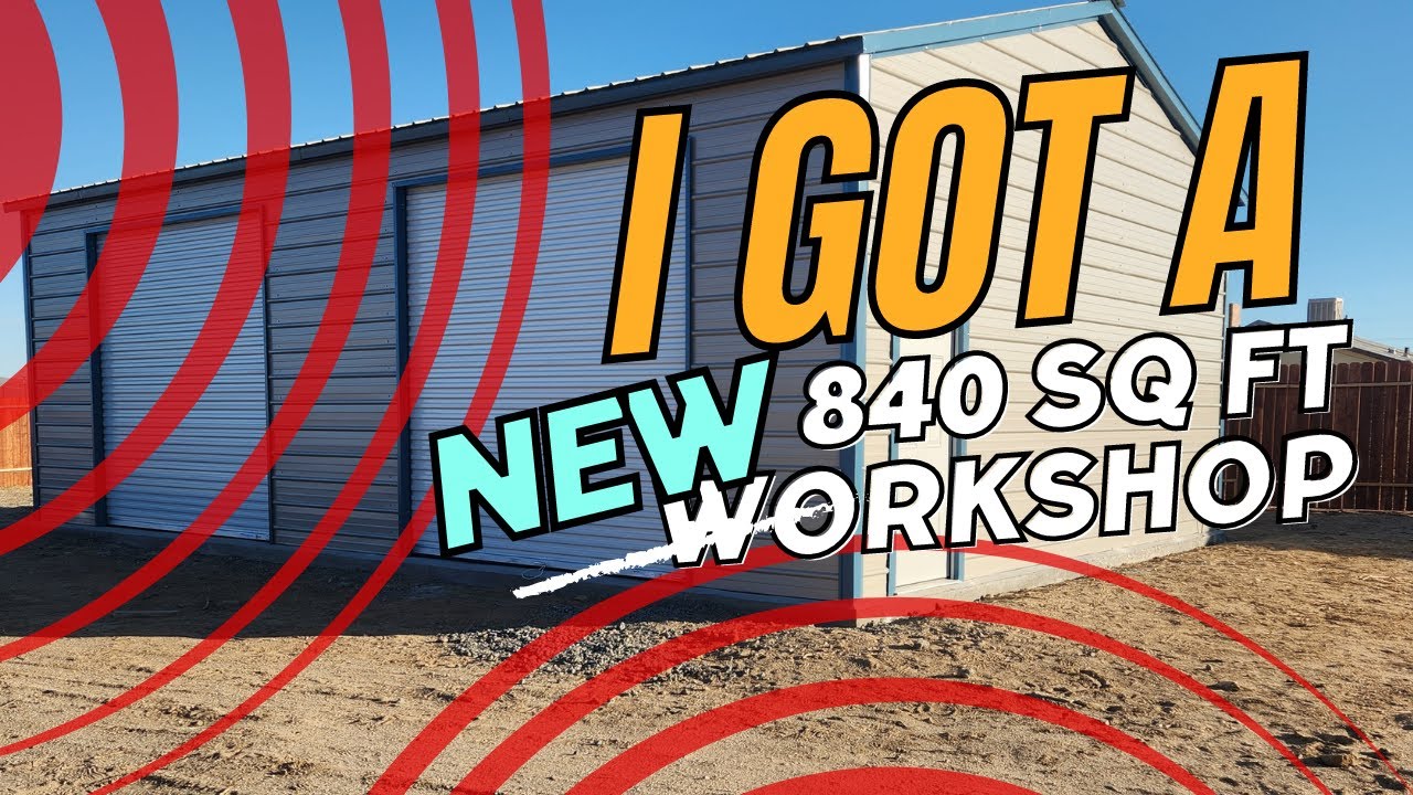 24 x 35 backyard workshop built in 2 days by Interstate Steel ...