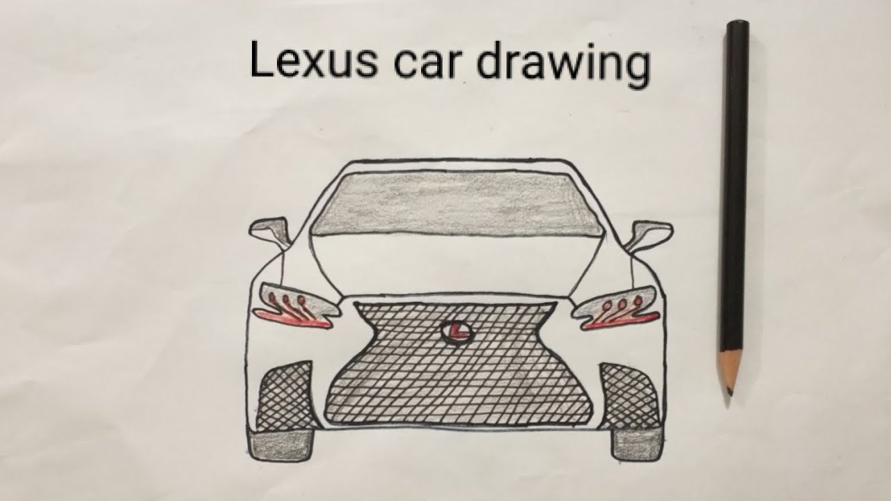 how to draw Lexus car | pencil drawing videos | car drawing sar - YouTube