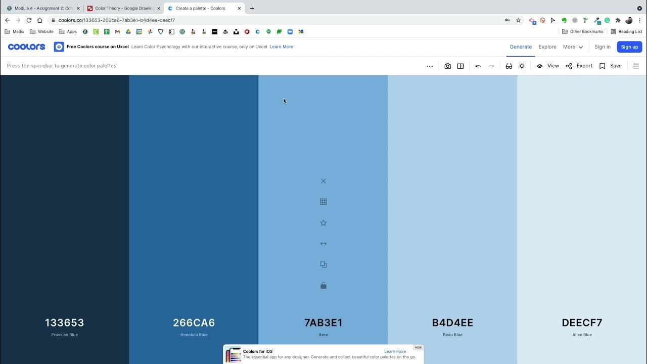 Generating and Exporting Color Palettes on Coolors.co - YouTube