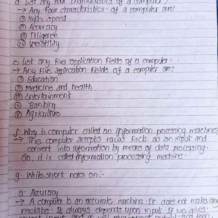 class 7 exercise of computer of chapter 1 - YouTube