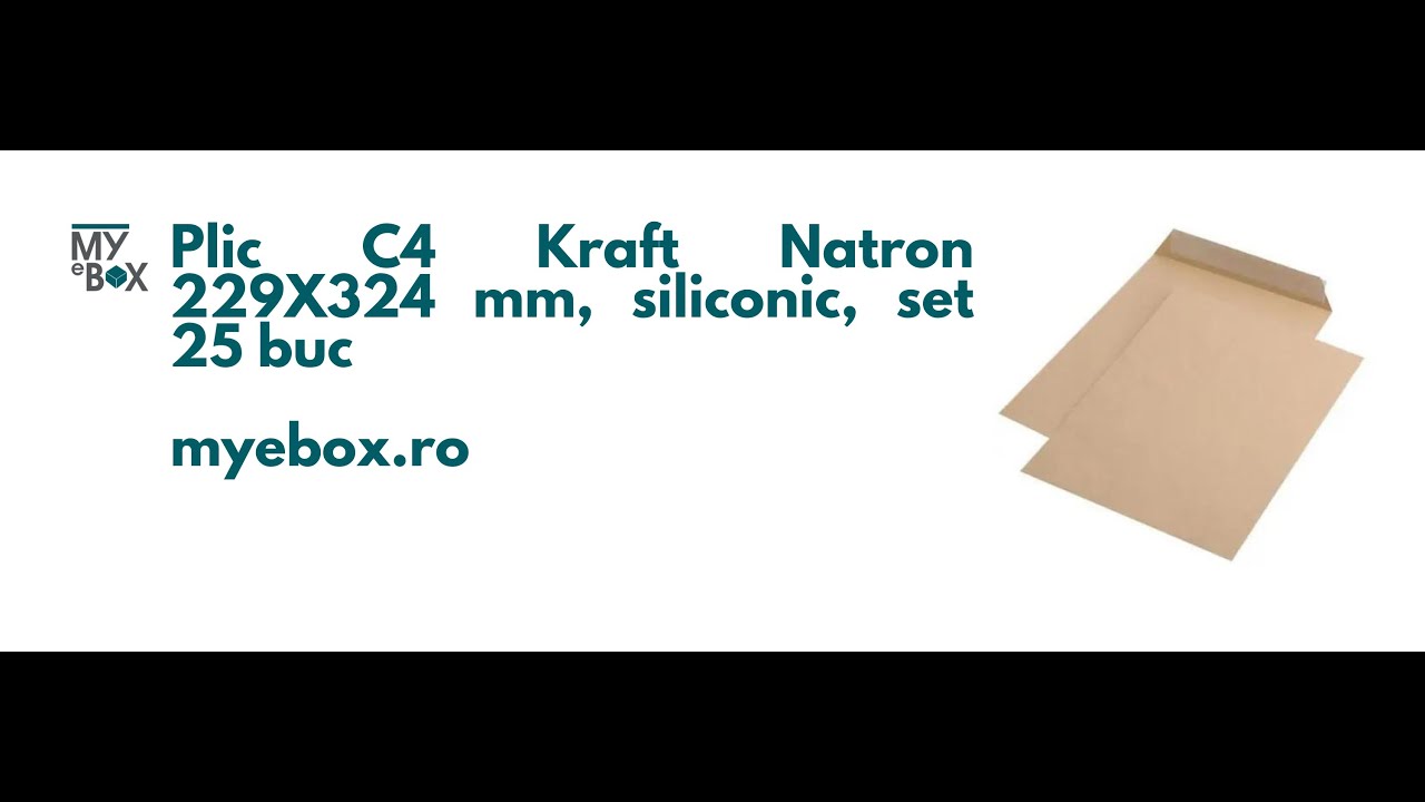Plic C4 Kraft Natron 229X324 mm, siliconic, set 25 buc I Plicuri ...