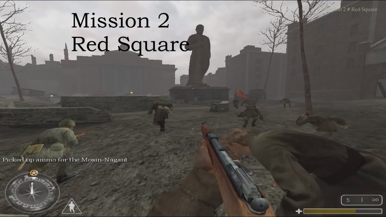 Call of Duty 1 Gameplay | Russian Campaign - Mission 2 # Red Square ...