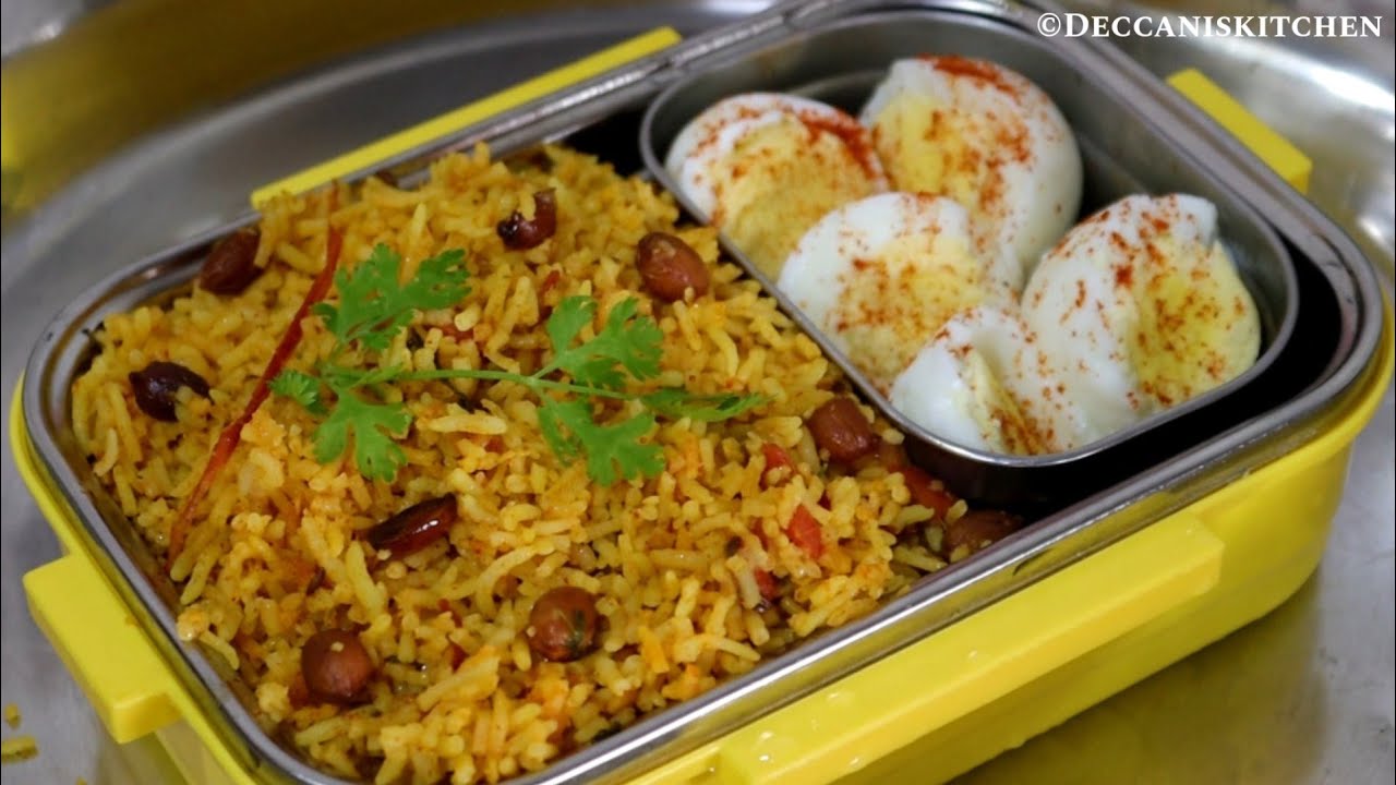 Tomato Rice (Lunch Box Special Recipe) Quick and easy lunch box recipe ...