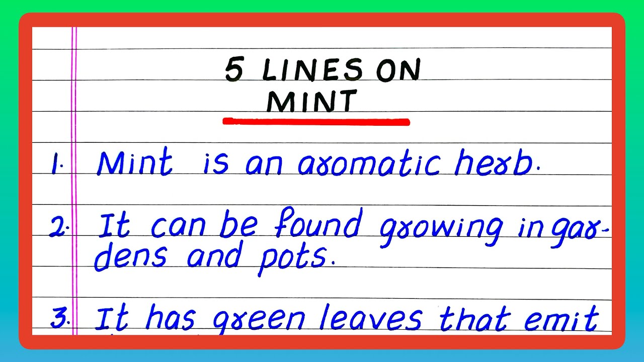 Few Lines on Mint | 5 | Five Lines on Mint | in English - YouTube