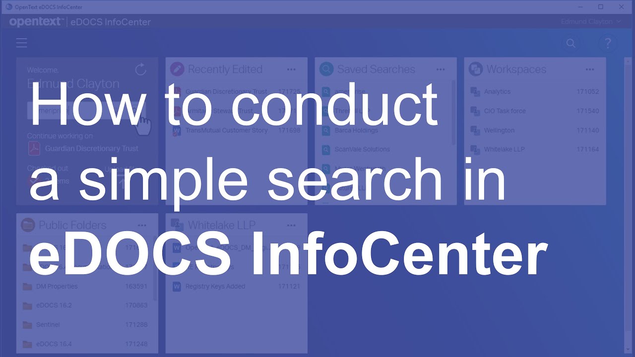 How to conduct a simple search in eDOCS InfoCenter - YouTube