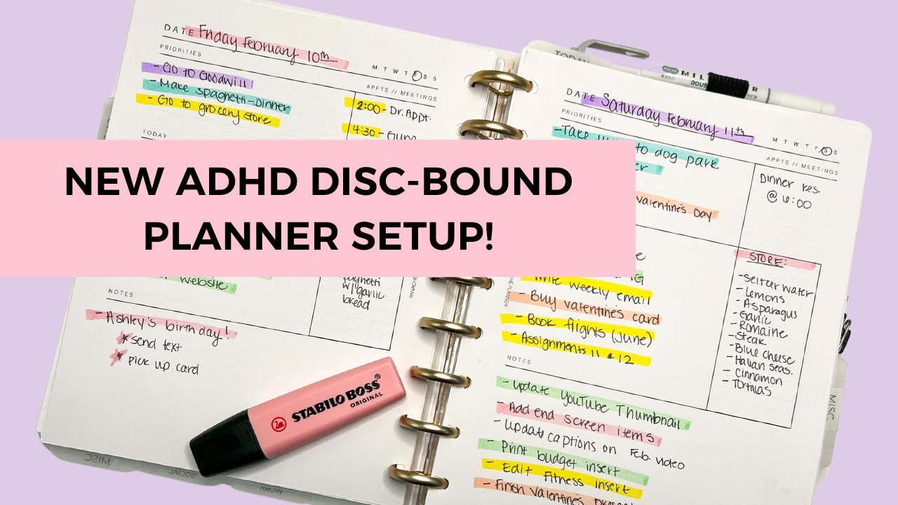 NEW February ADHD Disc-bound Planner Setup! - YouTube