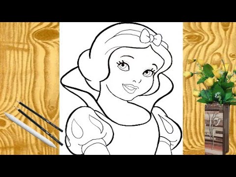 how to draw cute snow white//how to draw snow white full body//how to ...