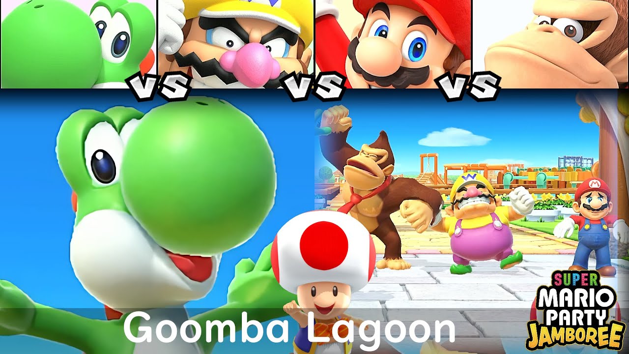 Super Mario Party Jamboree Yoshi vs Wario vs Mario vs Donkey Kong in ...