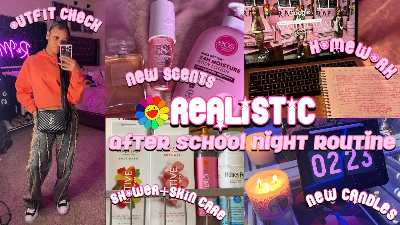 AFTER SCHOOL NIGHT ROUTINE☆ | skin care, homework, girl talk, playlist ...