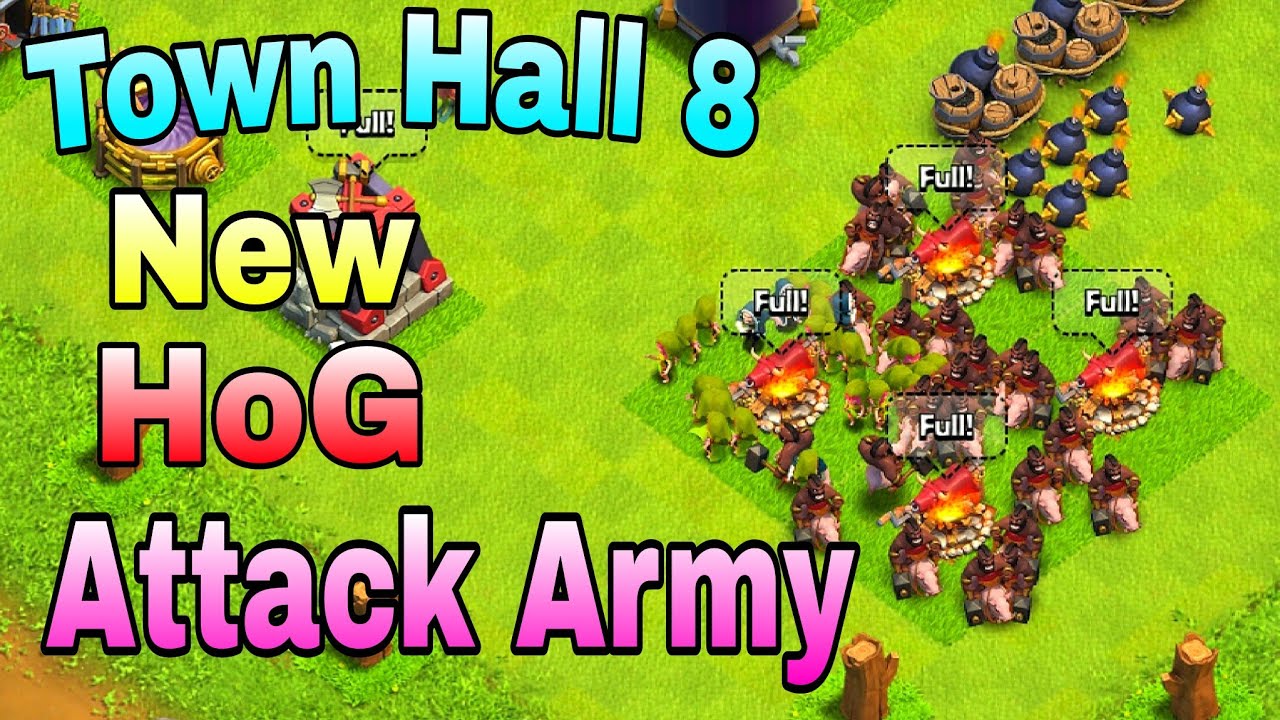 Town hall 8 New army hog Raiders Attack Clash of clan ☺️ - YouTube