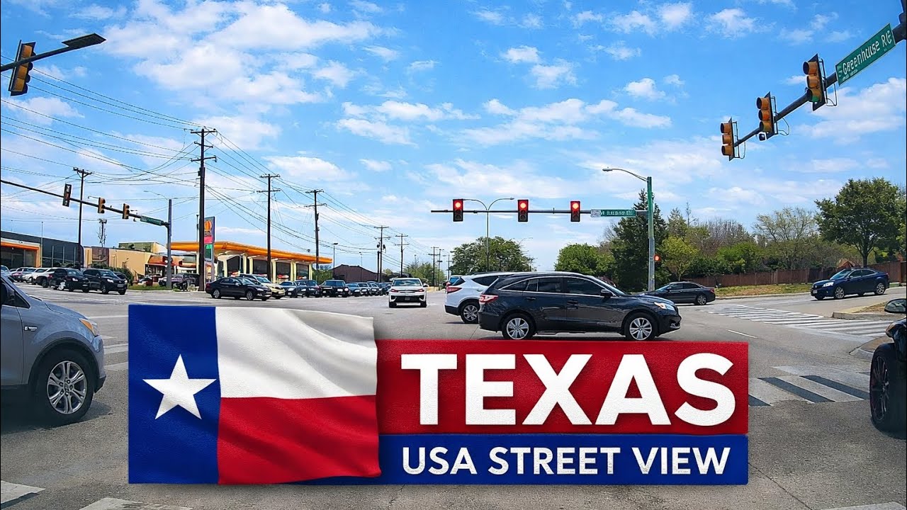 Drive Through Texas USA 🇺🇸 | Real Street View, Traffic Lights & City ...
