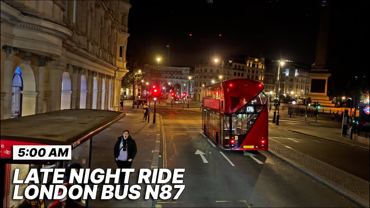 5:00 AM 🌙 LONDON Bus Ride from Central London to southwest London ...