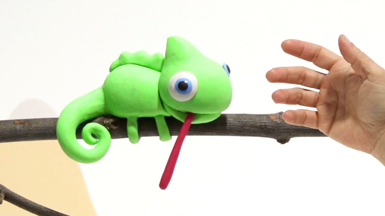 Baby Chameleon Stop motion cartoon for kids - BabyClay - YouTube