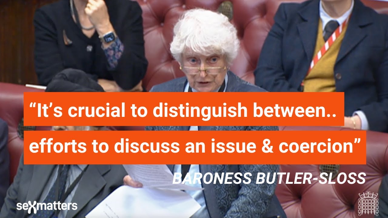 Baroness Butler-Sloss - House of Lords conversion therapy debate - YouTube