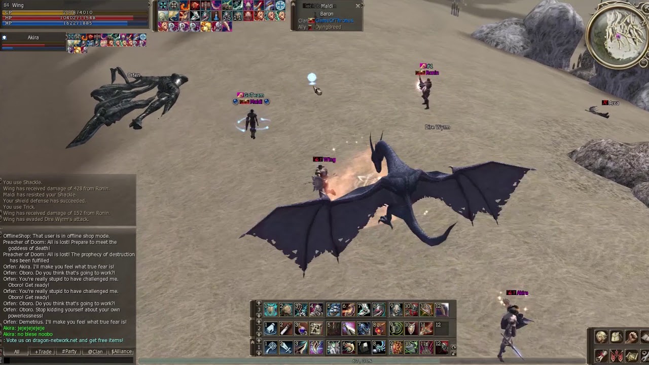 Lineage II - L2Dragon - Wing & Akira - ORFEN PVP - YouTube